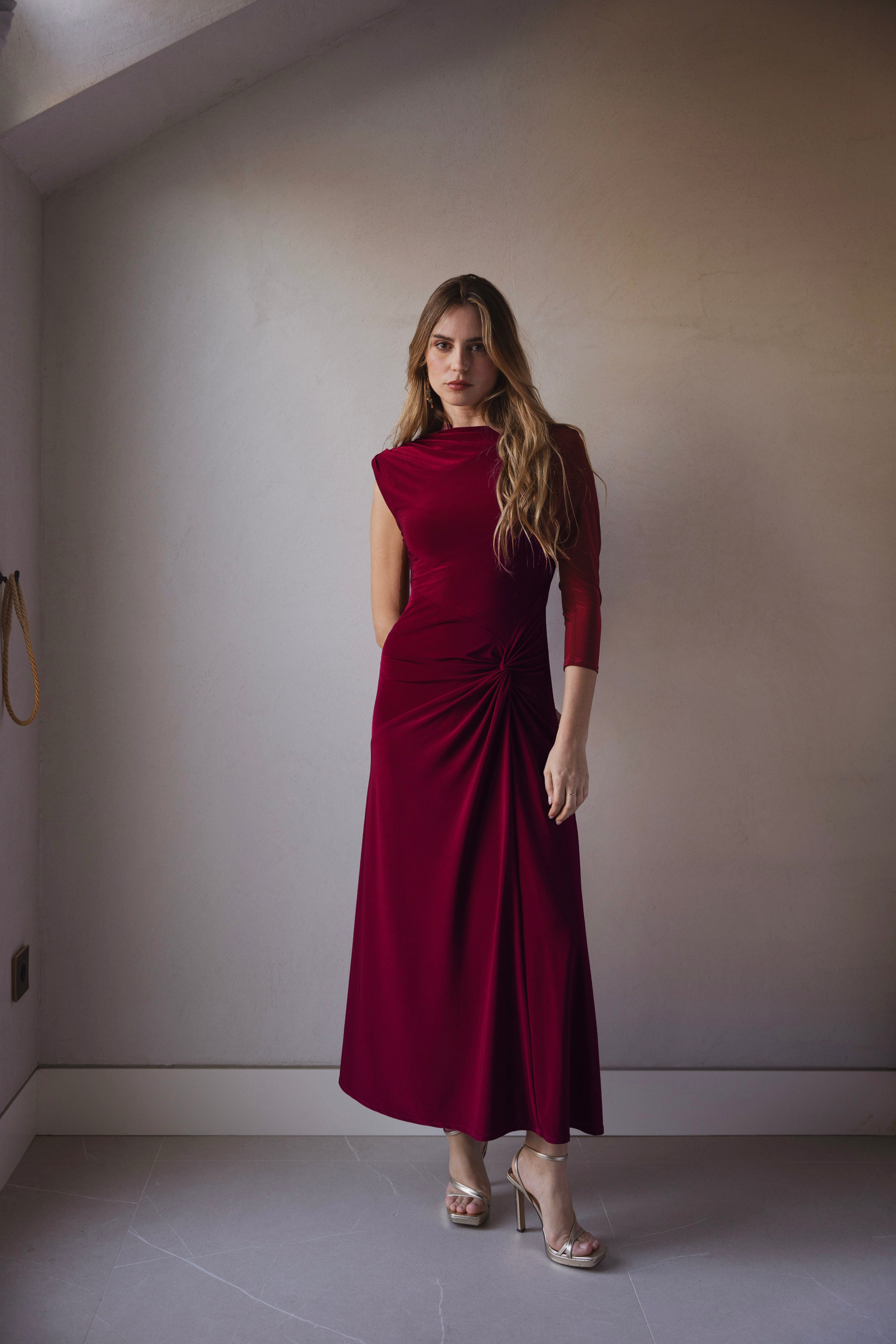 Vestido Olivia Rojo rubí – Dafonte Collection